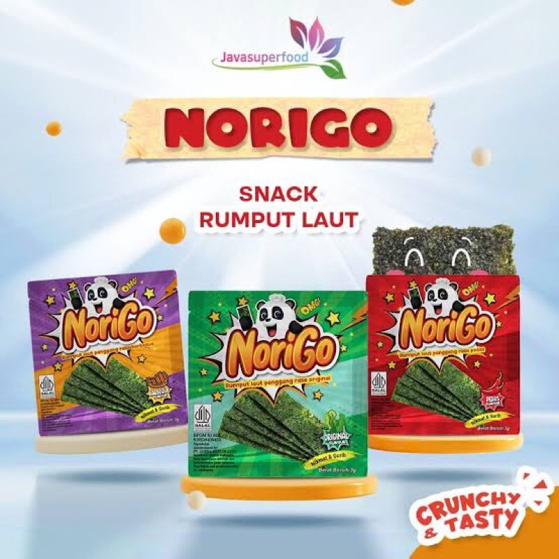 Jual NoriGo 1 Box isi 12 Sachet Nori Go Box Nori Sachet Seaweed Snack ...