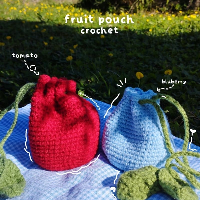 Jual (real pict 100%) Fruit pouch crochet | Pouch rajut | Pouch koin ...