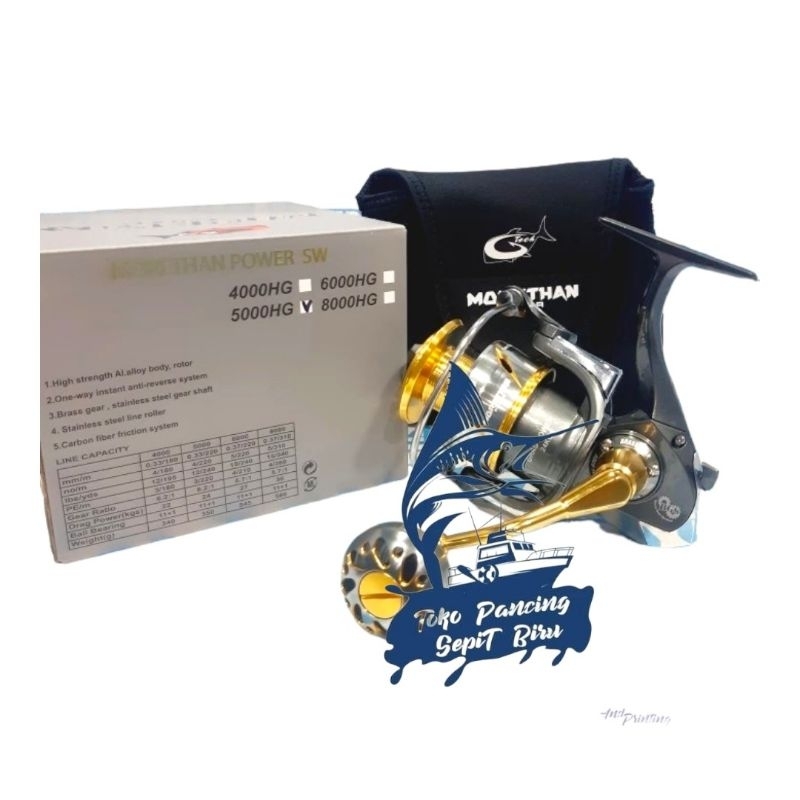 Jual REEL PANCING G TECH MORETHAN POWEE SW 5000HG POWER HANDLE DRAG 22KG | Shopee Indonesia