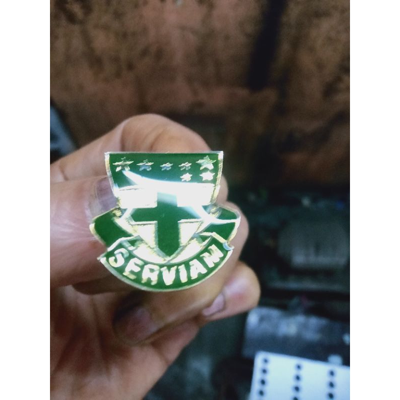 Jual #pin SERVIAM bahan kuningan tebal 0,6mm +resin | Shopee Indonesia