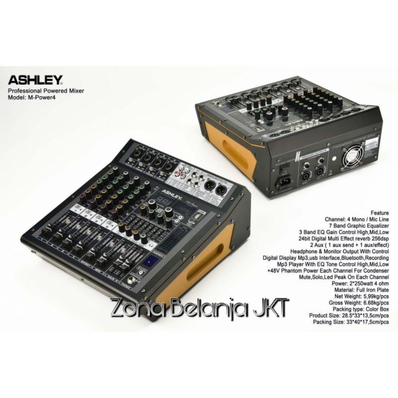 Jual POWER MIXER ASHLEY M POWER4 MPOWER 4 4 CHANNEL USB BLUETOOTH ORIGINAL | Shopee Indonesia