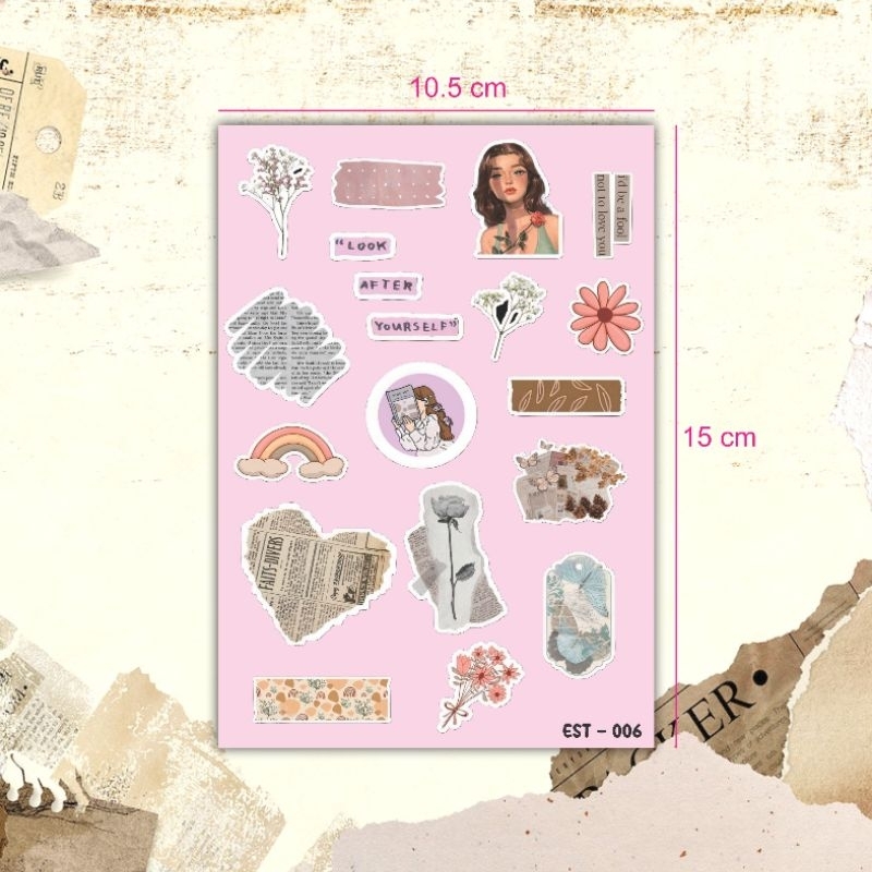 Jual Sticker Aesthetic Sticker Journal scrapbook Sticker Tumblr Aesthetic Sticker Lucu Sticker ...