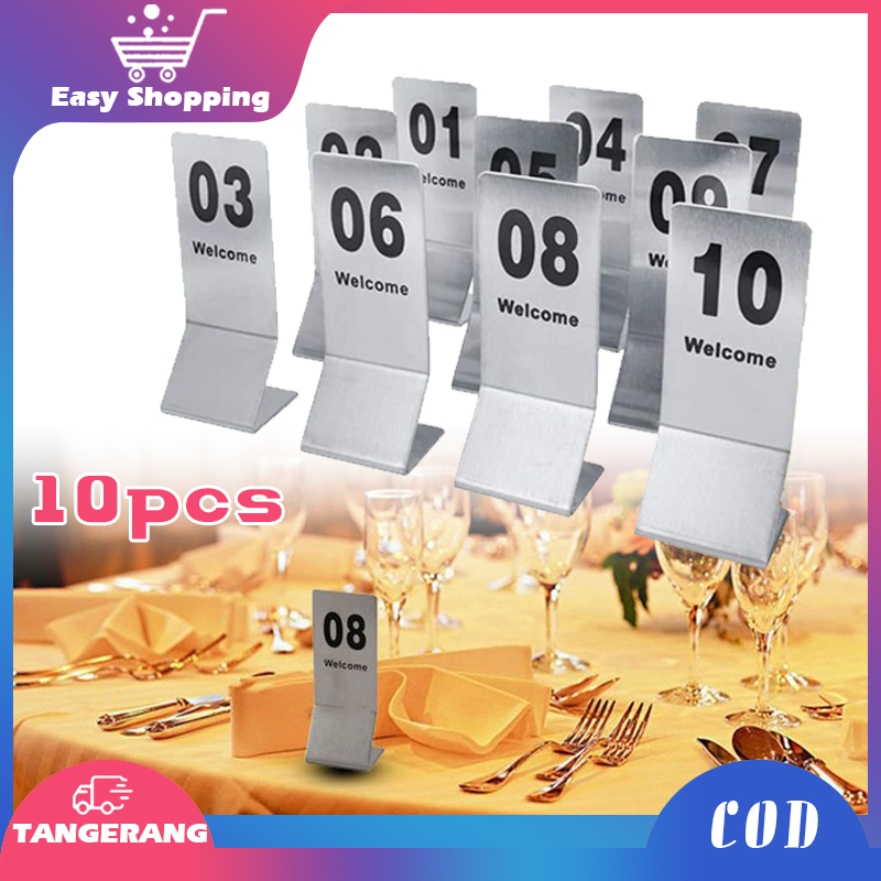Jual 10pcs Nomor Meja Stainless Nomor 1-10 Nomor Meja Cafe Nomor Meja ...