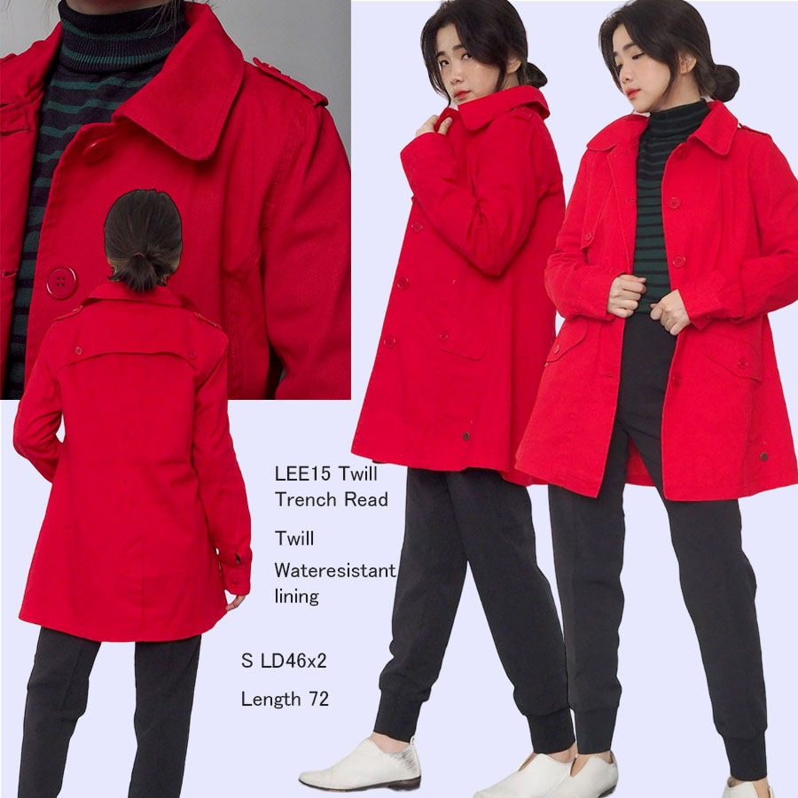 Jual LEE 15 TWILL TRENCHCOAT RED Outerwear Branded | Shopee Indonesia