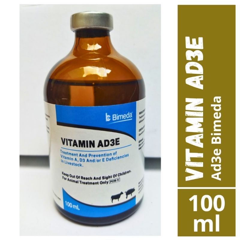 Jual Vitamin AD3E Bimeda Injeksi 100 ml - AD3E Injeksi Ternak | Shopee Indonesia