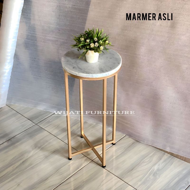 Jual Meja Sudut Meja Pojok Corner Table Marmer Carrara | Shopee Indonesia