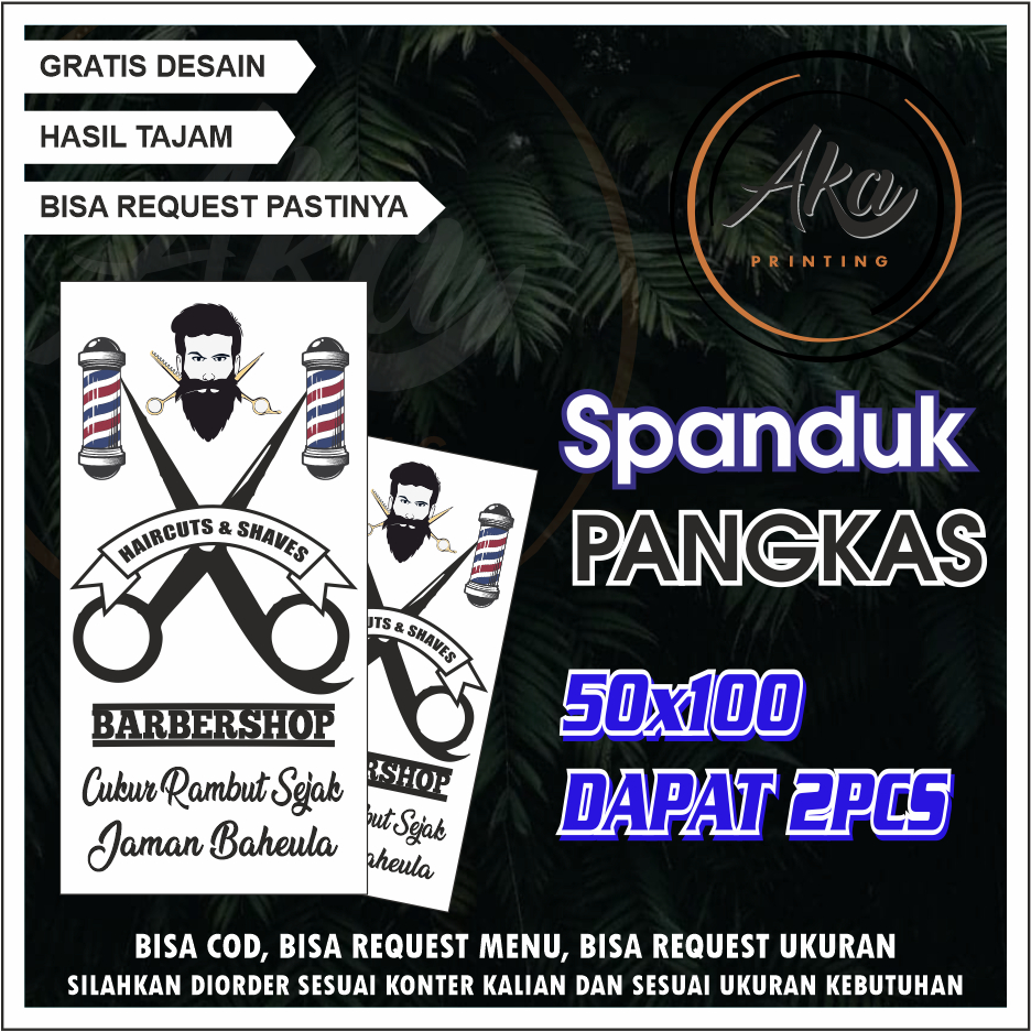 Jual Cetak spanduk / Cetak banner / Poster pangkas rambut barbershop ...
