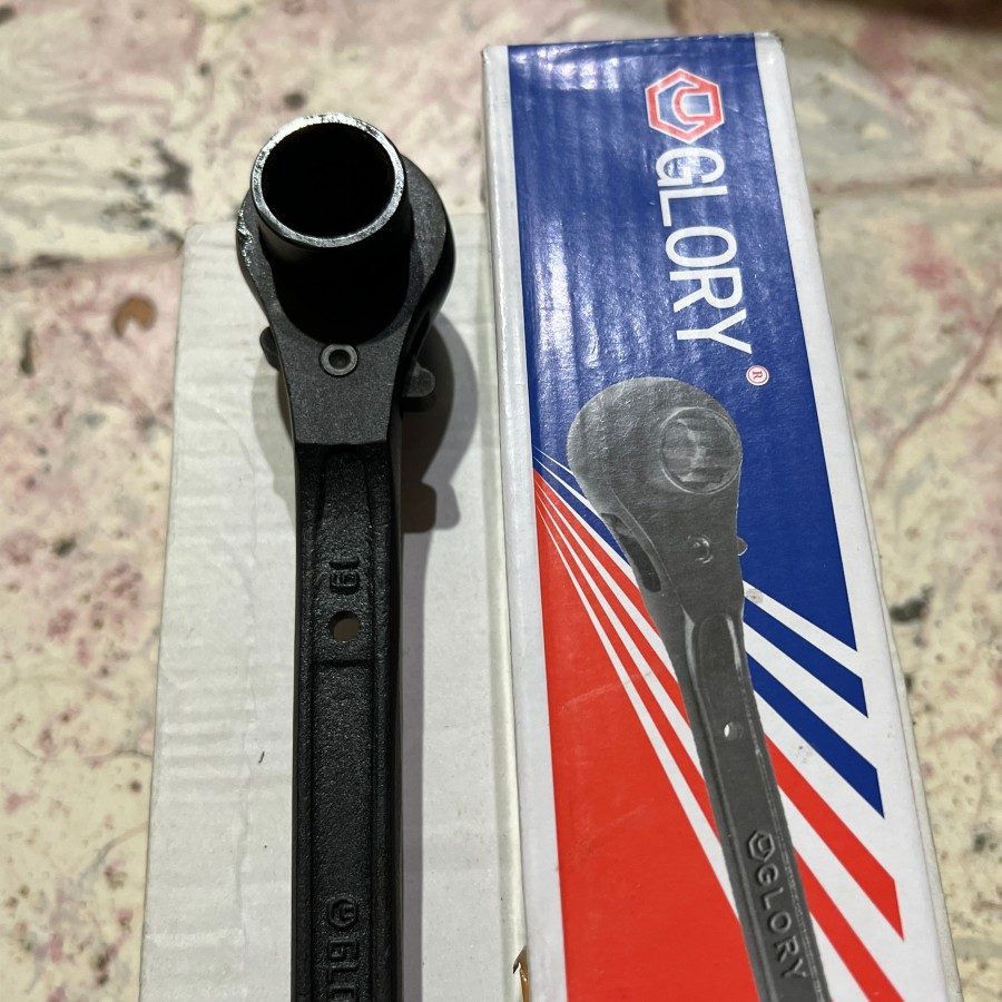 Jual Kunci Scaffolding / Double Socket Rachet Wrench 19x22 Glory ...