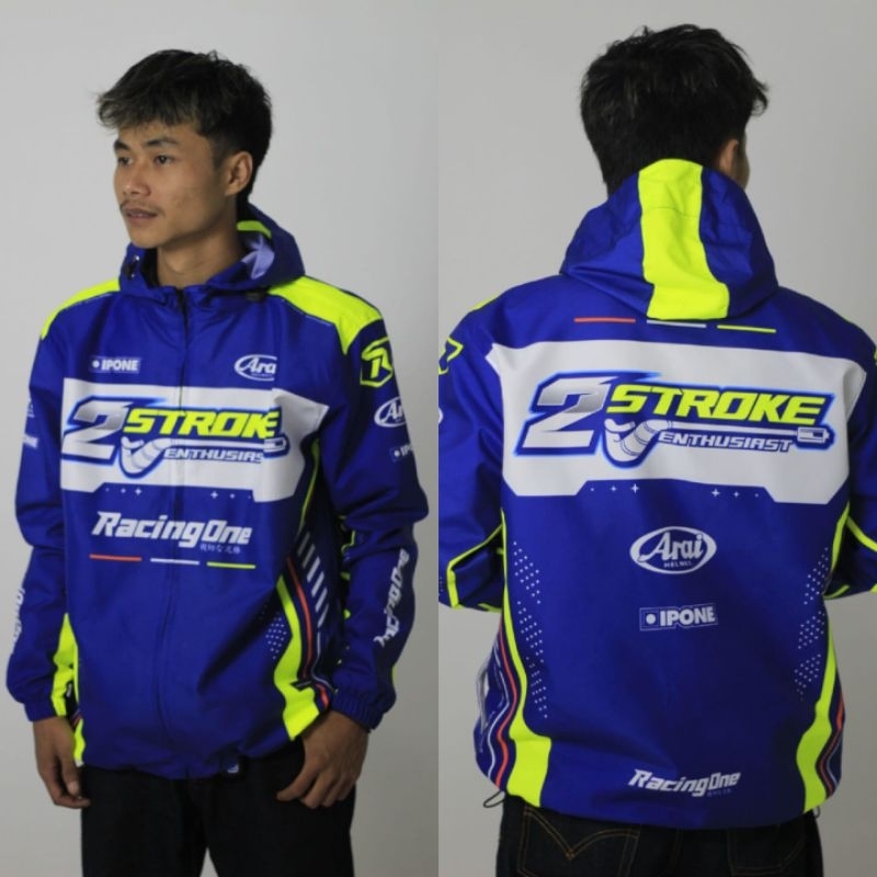 Jual (COD) JAKET RACING PARASIT 2 STROKE HIJAU ANTI AIR NEW ORIGINAL ...