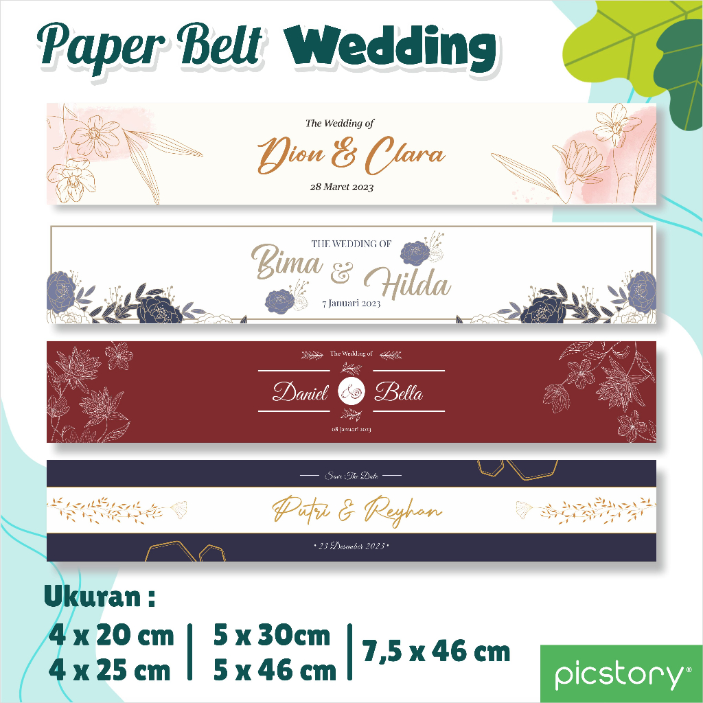 Jual Paper belt Wedding/ Paperbelt Souvenir Gift Pernikahan/ Label ...
