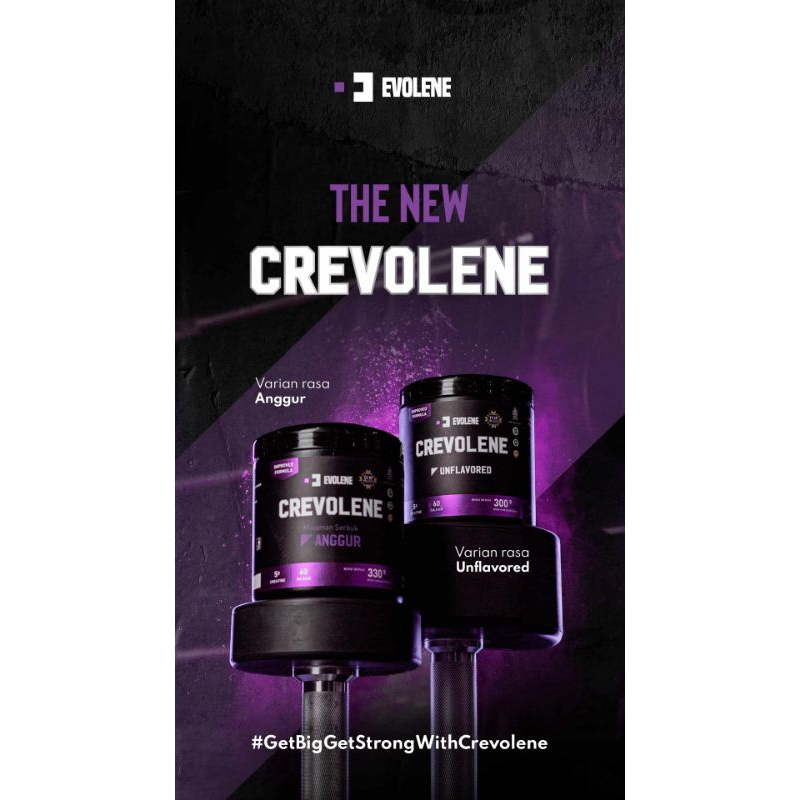 Jual EVOLENE CREVOLENE CREATINE RASA ANGGUR | Creatine 330gr 60 Serving ...
