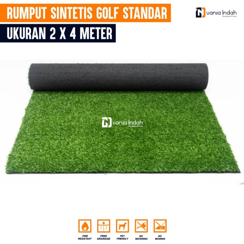 Jual RUMPUT SINTETIS GOLF STANDAR UKURAN 2x4 METER | Shopee Indonesia