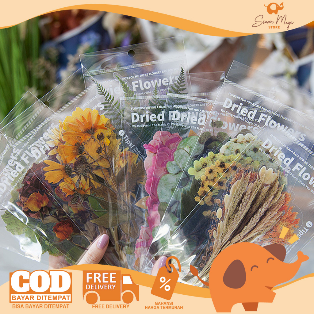 Jual Flowers Bookmark Flake Stickers Set / Sticker Stiker Motif Bunga ...