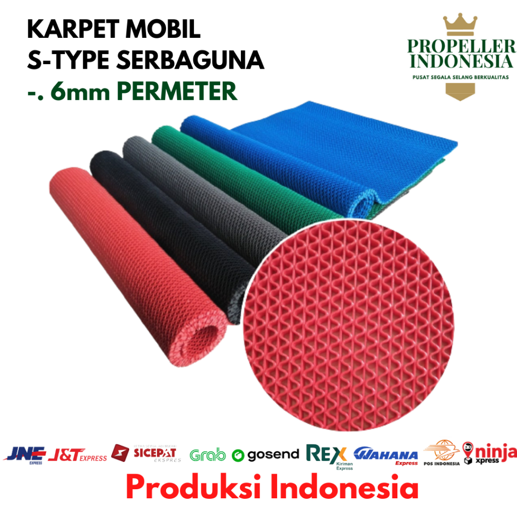 Jual Karpet PVC S-Type Jaring Meteran Karet Anti Slip Tebal 6mm ...