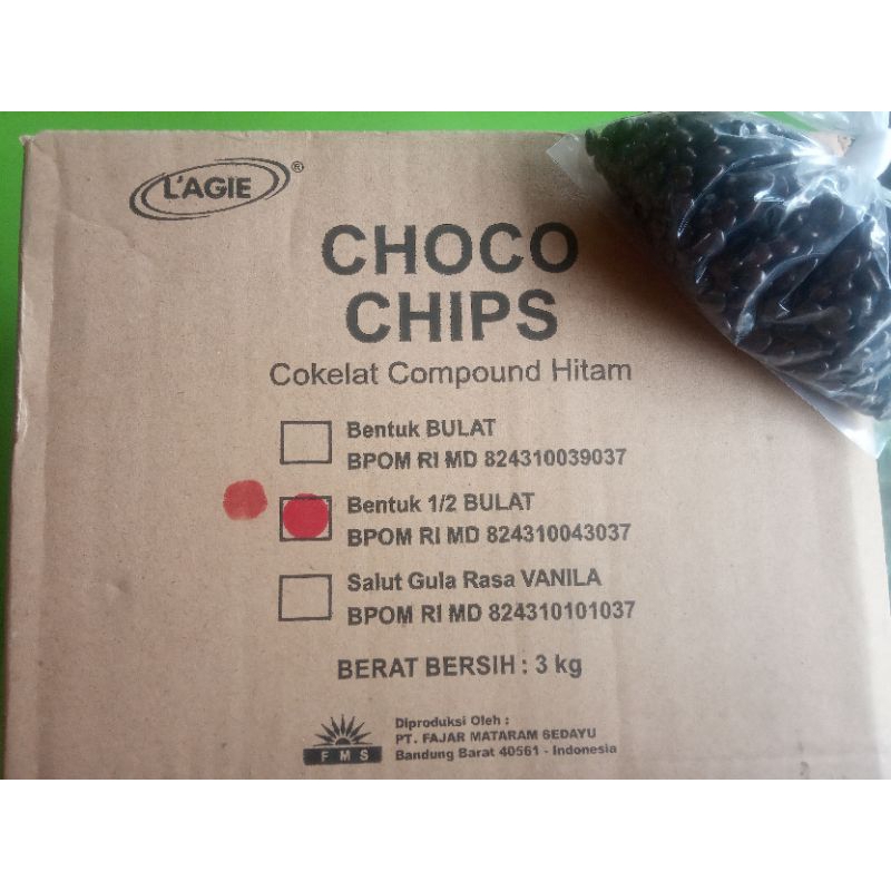 Jual Choco Chips Bentuk 1/2 Bulat 500g | Shopee Indonesia