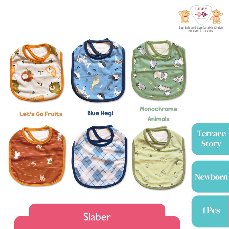 Jual LIBBY Slaber Tatakan Makan Bayi Motif Print - Slabber Kain ...