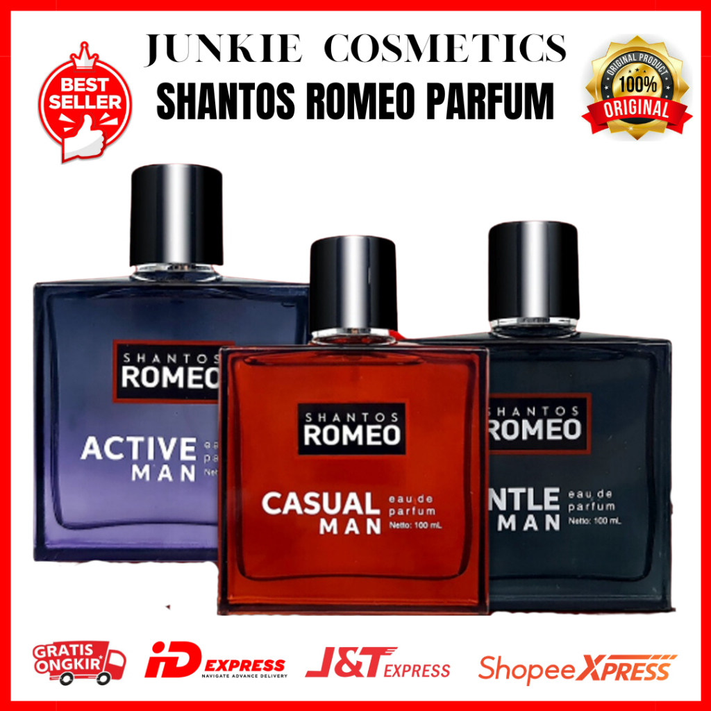 Jual Parfum Shantos Romeo Parfum Cowok 100 ML Dengan Tiga Varian Yang ...