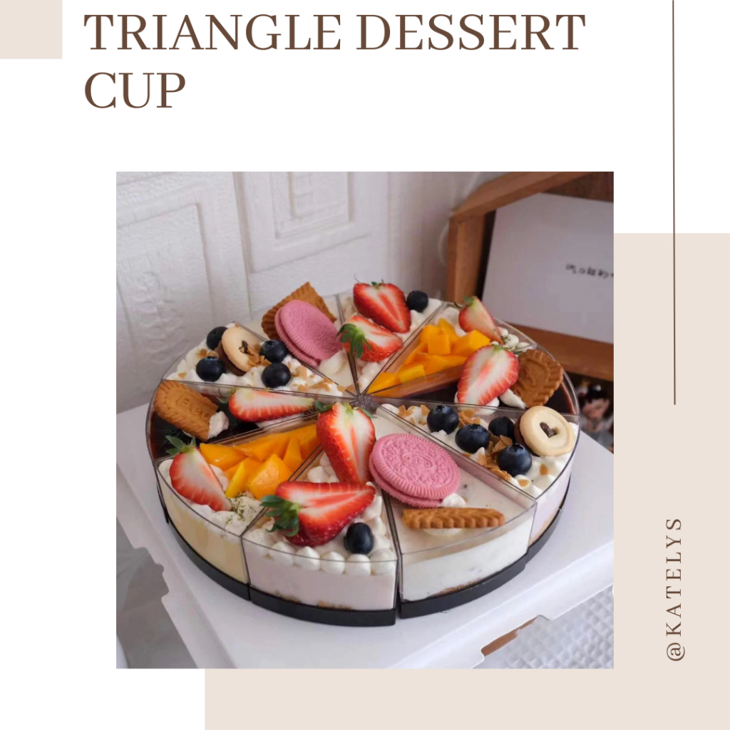 Jual Cup Puding Model Segitiga | Box Penyimpanan Kue | Triangle Dessert ...