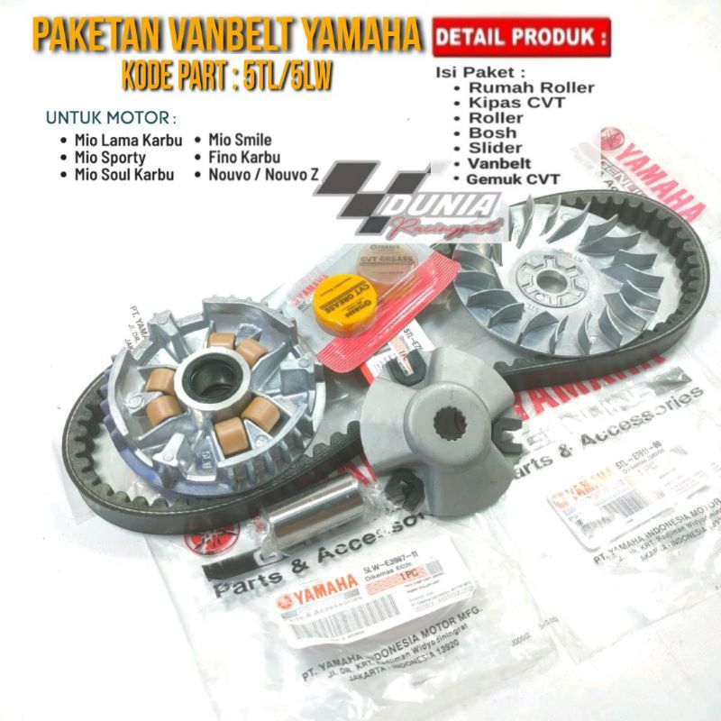 Jual Paket Rumah Roller Kipas Gemuk Vanbelt Mio Sporty Mio Smile Mio Soul Fino Karbu Nouvo 5TL ...