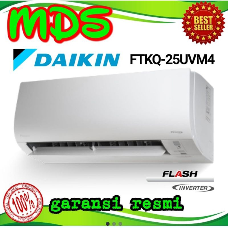Jual AC DAIKIN 1pk FTKQ 25 + pasang instalasi FLASH INVERTER 1 pk dp | Shopee Indonesia