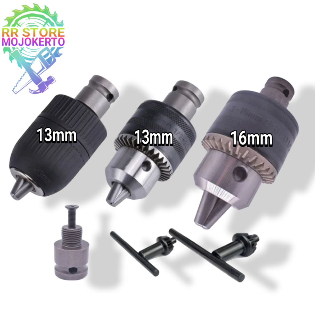 Jual ADAPTER IMPACT WRENCH 1/2 INCH + KEPALA BOR KEYLESS 10MM 13MM 16MM ...