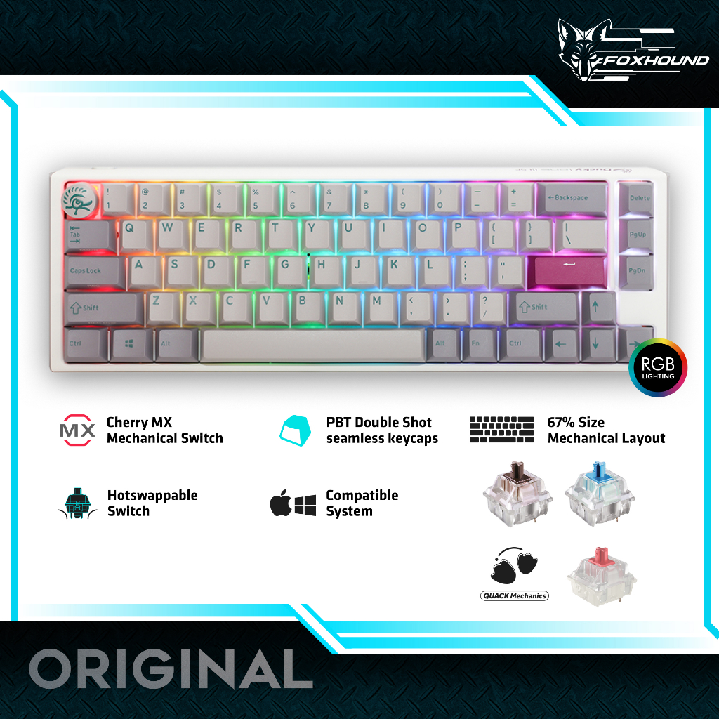 Jual DUCKY ONE 3 MIST GREY FULL SIZE DOUBLE SHOT PBT QUACK MECHANICAL ...