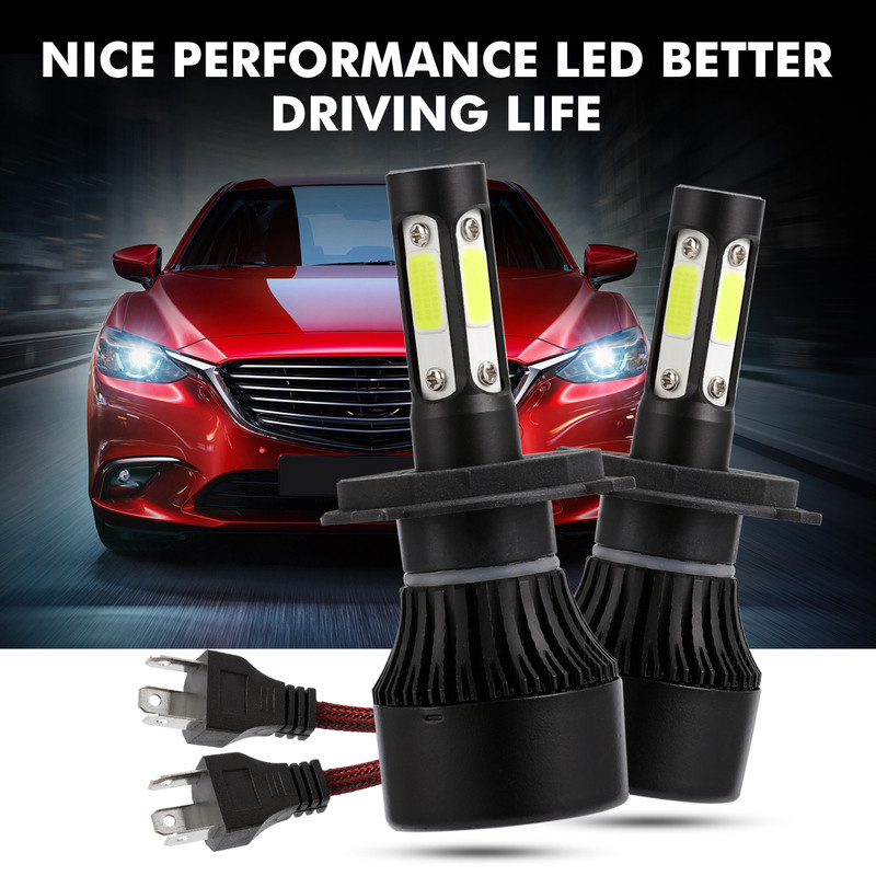 Jual Lampu Utama Mobil LED Headlight Socket H4 Cahaya Terang Putih 12 ...