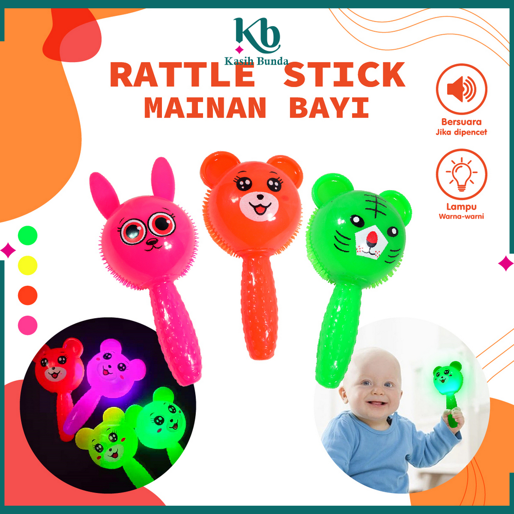 Jual Rattle Rubber Stick Toys Mainan Bayi dengan Lampu dan Bunyi ...