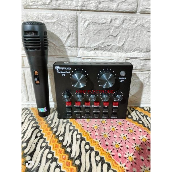 Jual Satu Paket Sound Card V8 Live Broadcast Mixer Bluetooth Audio USB ...