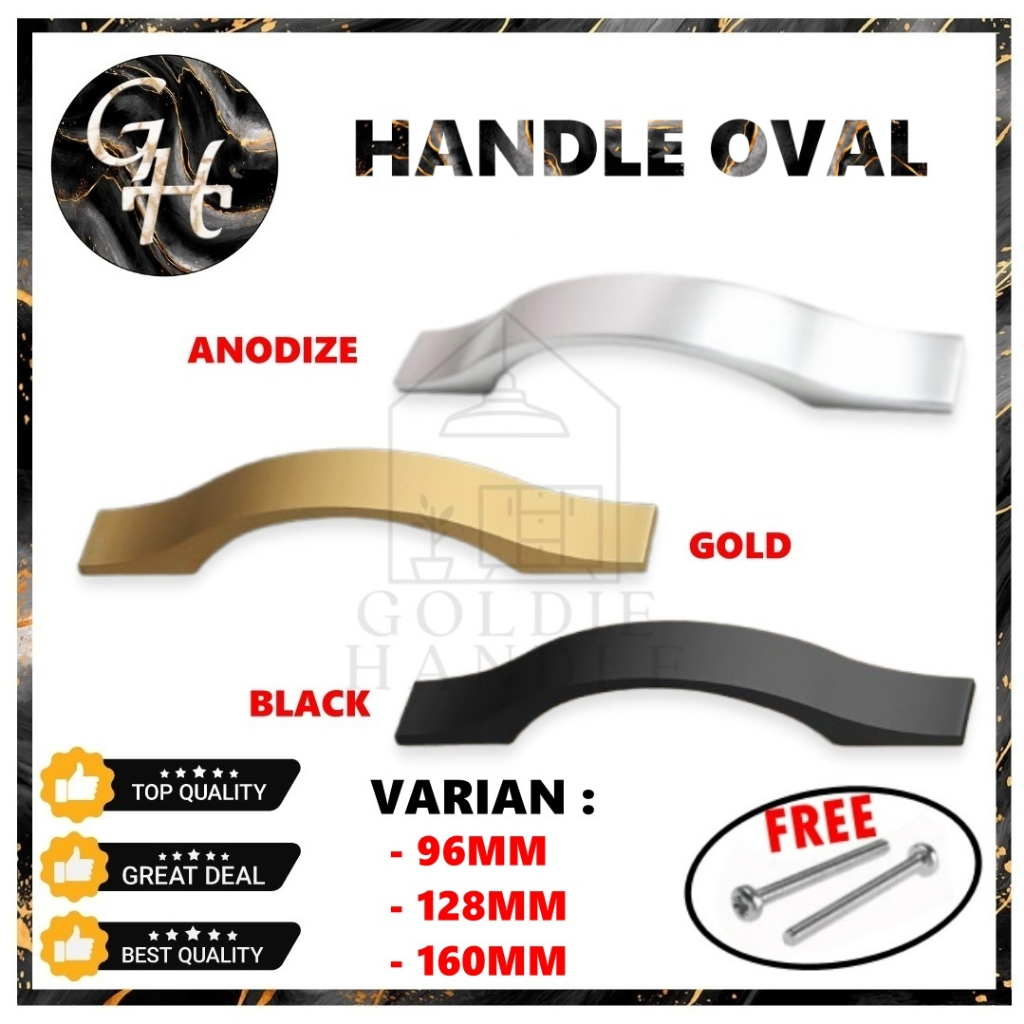 Jual Handle Laci atau Lemari Bahan Aluminium Bentuk Oval Handle ...