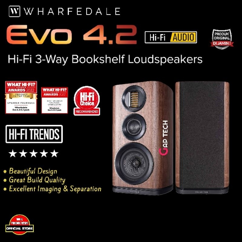 Jual Wharfedale Evo 4.2 Hi-Fi 3-Way Bookshelf Loudspeakers Original ...