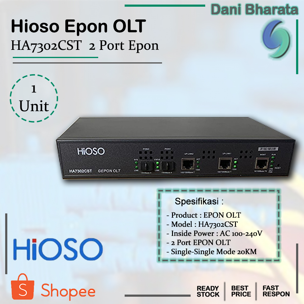Jual HiOSO HA7302CST Epon Olt 2 PON PORT dengan 2 Modul SFP max 128 Kompatibel all sfp | Shopee ...