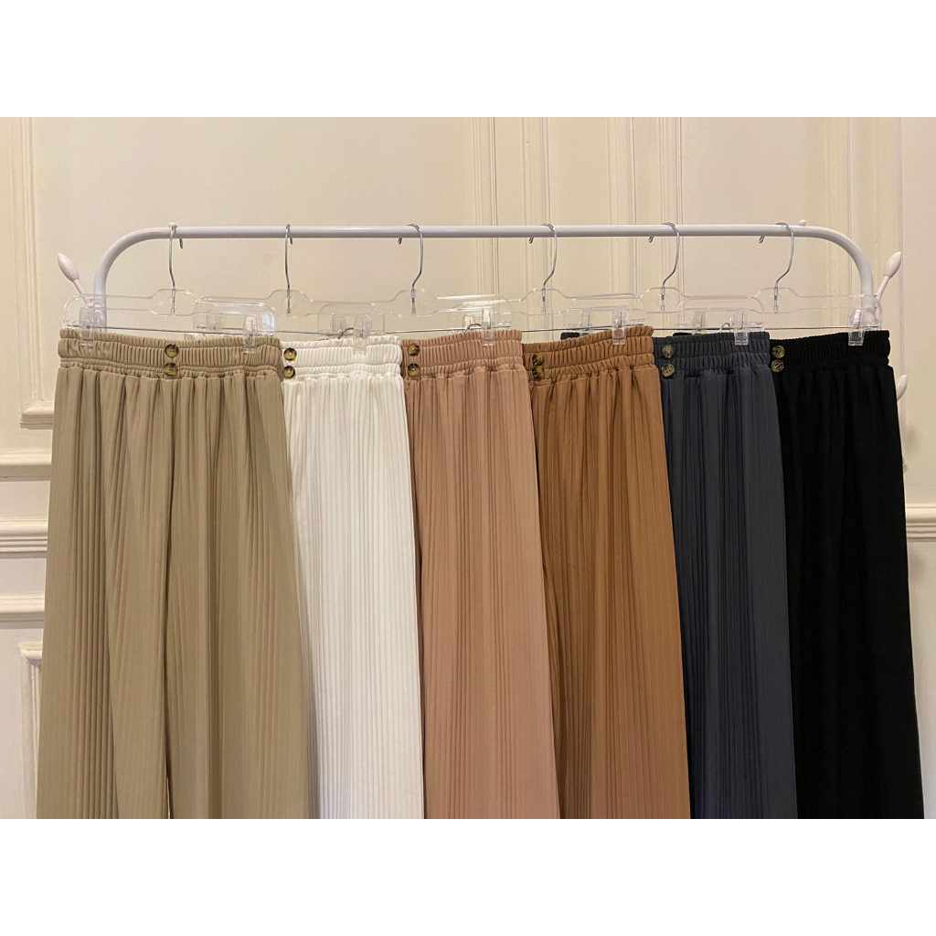 Jual Kulot KNIT High Waist Kancing Premium - Cullout Knit Pants ...