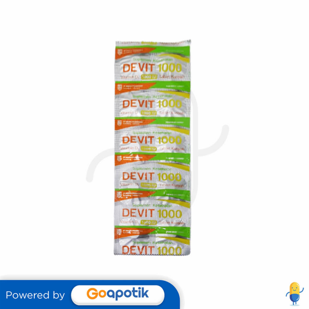 Jual Devit Vitamin D3 1000 IU Strip Isi 10 Tablet Kunyah | Shopee Indonesia