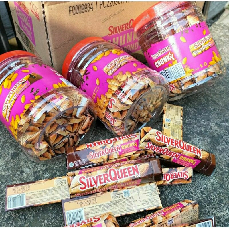 Jual *Silver Queen Chunky Bar Ukuran Jar Almond (Isi 12 Pcs) | Shopee ...