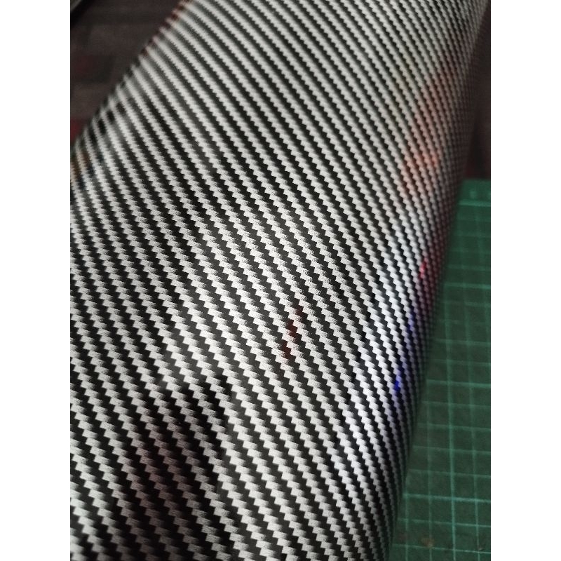 Jual STIKER KARBON 2D HITAM SILVER GLOSSY | Shopee Indonesia