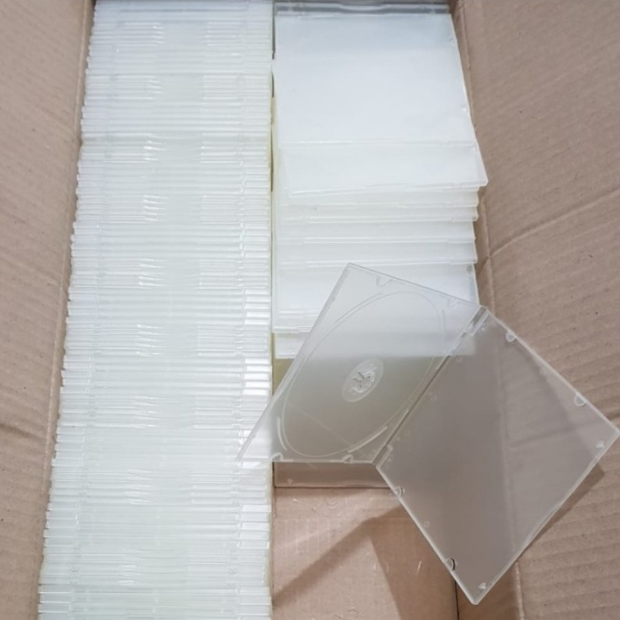 Jual tempat cd player Slim PP CD Box Putih Doff Transparan - Tempat CD ...
