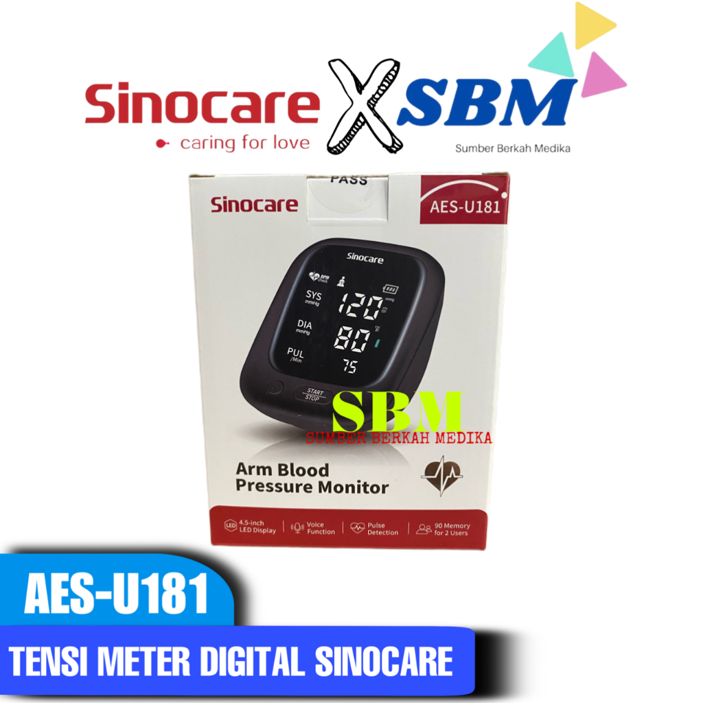 Jual Tensi Meter Sinocare AES-U181 Alat Cek Tekanan Darah Otomatis | Shopee Indonesia