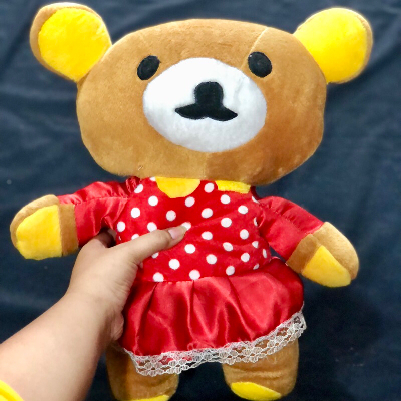Jual Boneka rilakkuma dress duduk lucu boneka rilakuma pita di leher ...
