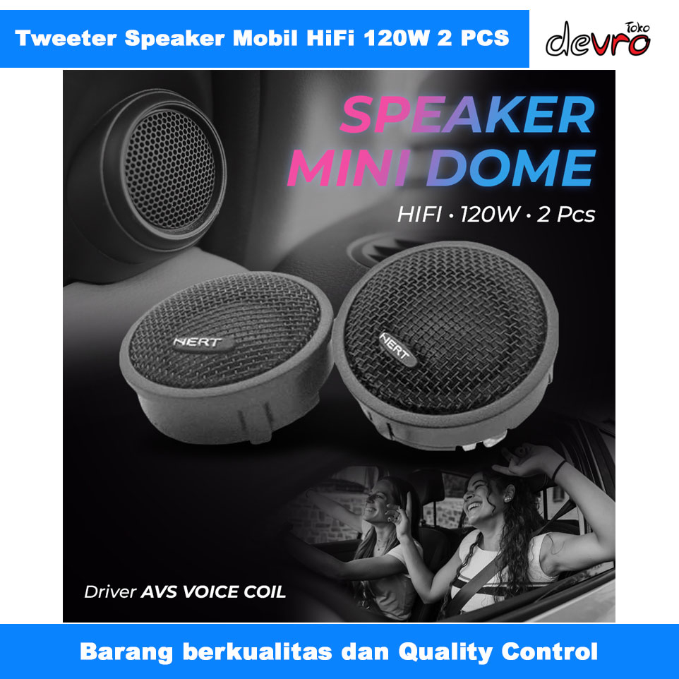 Jual Tweeter Speaker Mobil Dome Loudspeaker Mobil HiFi 120W 2pcs ...