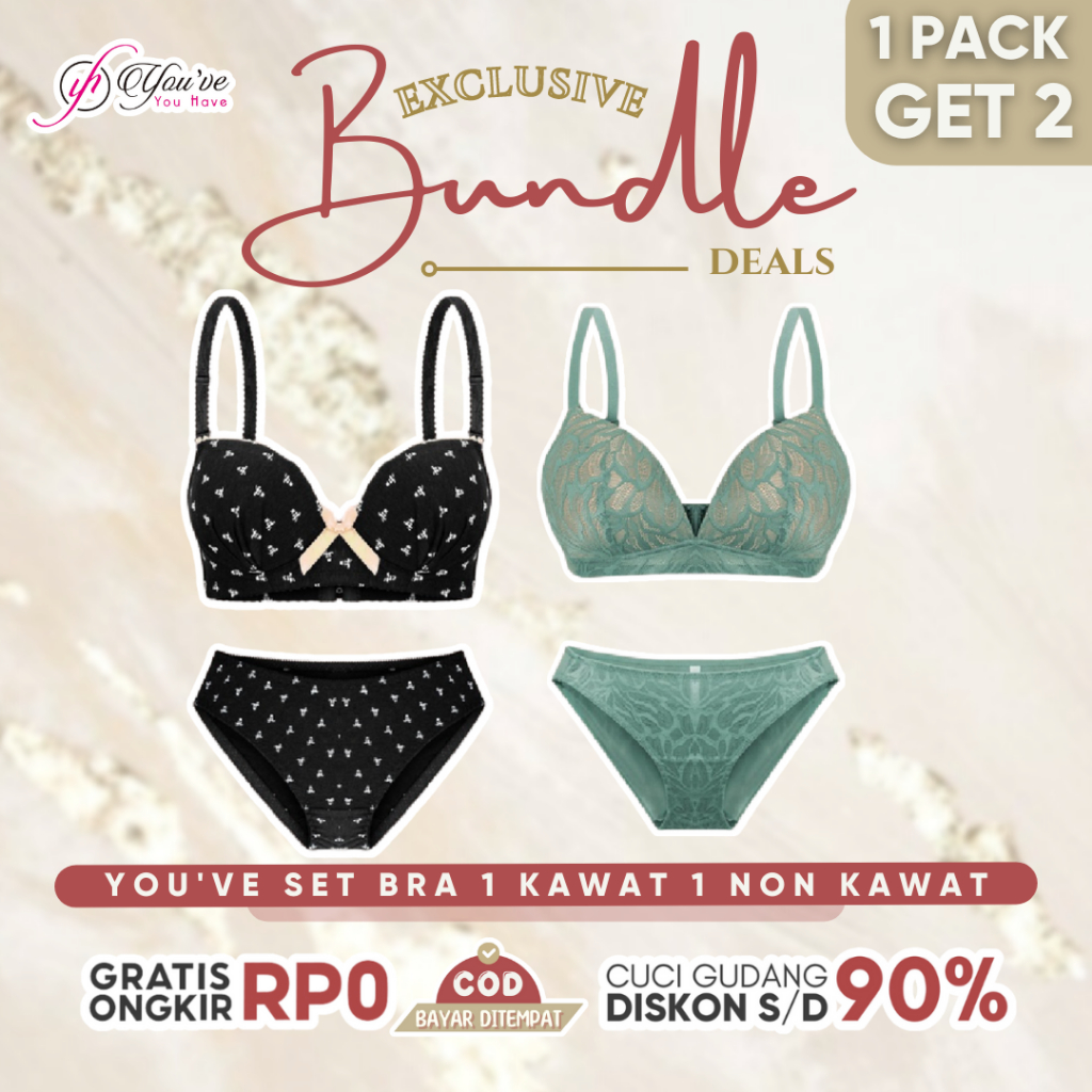 Jual YouHave EXCLUSIVE Paket Bundle SALE 1 Set Bra Tanpa Kawat + 1 Set ...