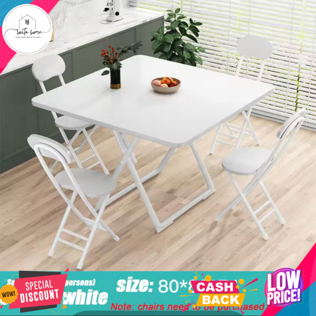 Jual SET MEJA MAKAN MINIMALIS 4 Kursi Lipat / DINNER TABLE / MEJA MAKAN ...