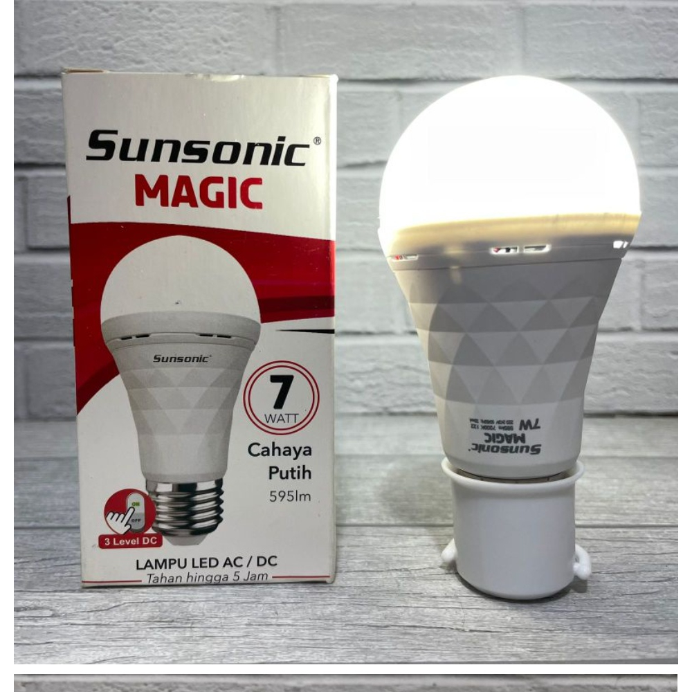 Jual Lampu Bohlam Emergency Magic Sunsonic Led 7 Watt 7w Putih Terang ...