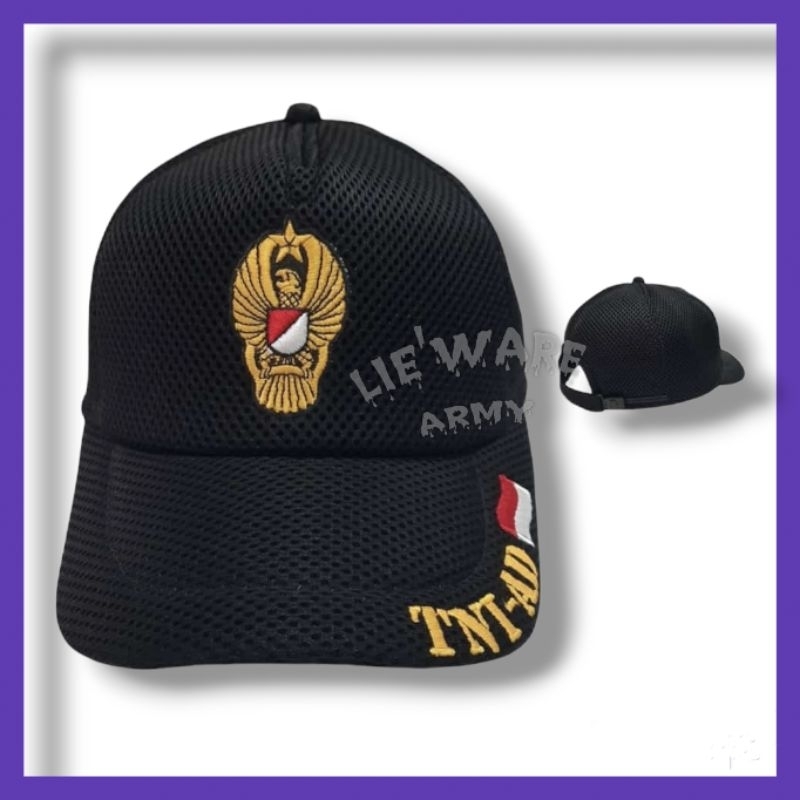 Jual Topi jaring jala tebal TNI AD/topi logo ekapaksi | Shopee Indonesia