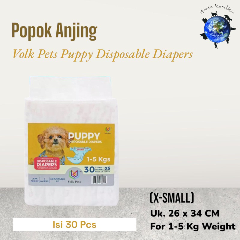 Jual Volk Pets Puppy Disposable Diapers - Popok Anjing / Pampers Anjing ...