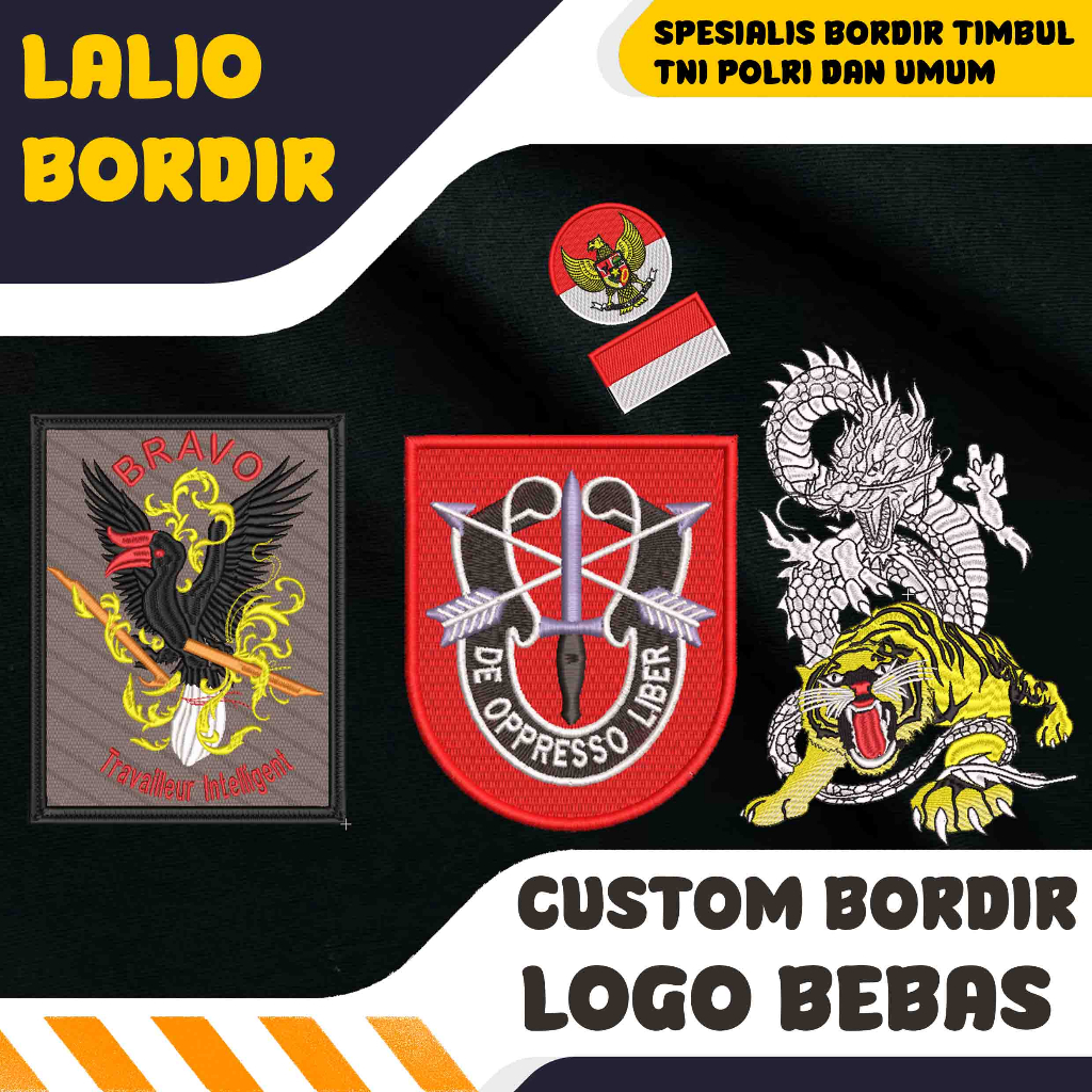 Jual BORDIR CUSTOM LOGO BEBAS LOGO CUSTOM BISA TIMBUL DAN TIDAK TIMBUL ...