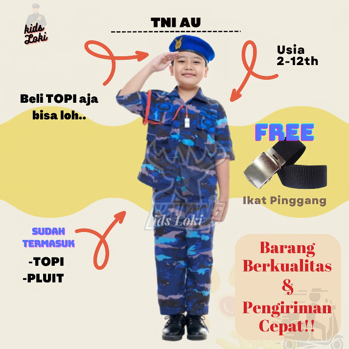 Jual baju profesi tni au anak seragam tentara anak baju karnaval ...