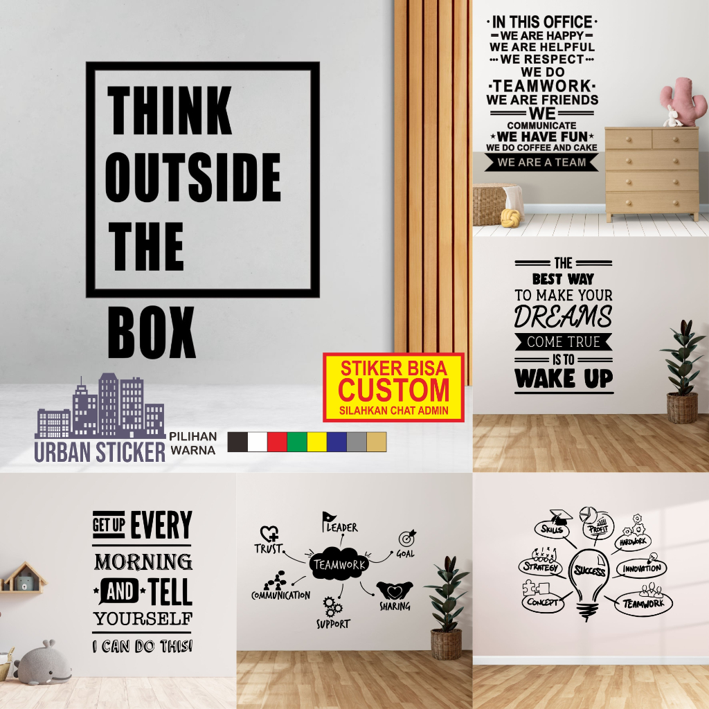Jual Wall Sticker Stiker Custom Dekorasi Dinding Wallpaper Kantor Quote ...