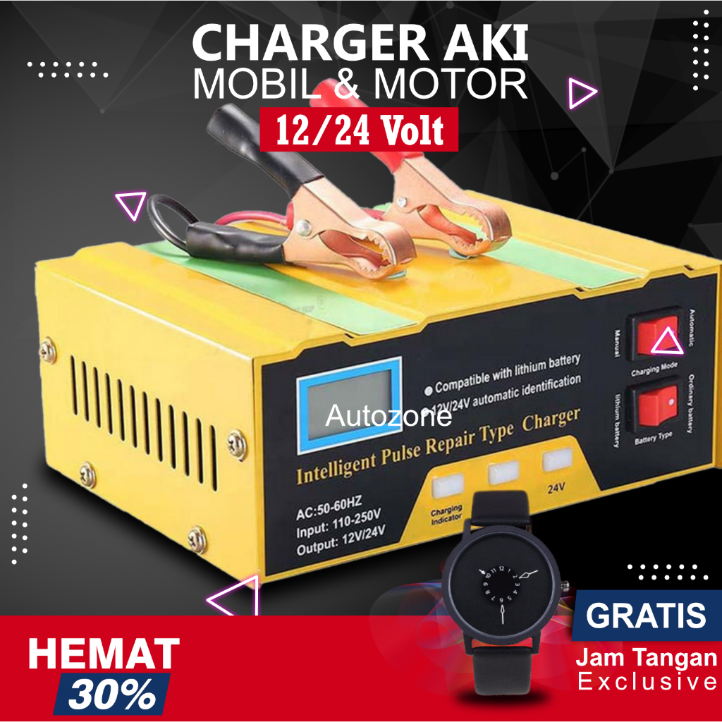 Jual OTOHEROES Charger Aki Mobil Lead Acid Battery Auto On Off Otomatis ...