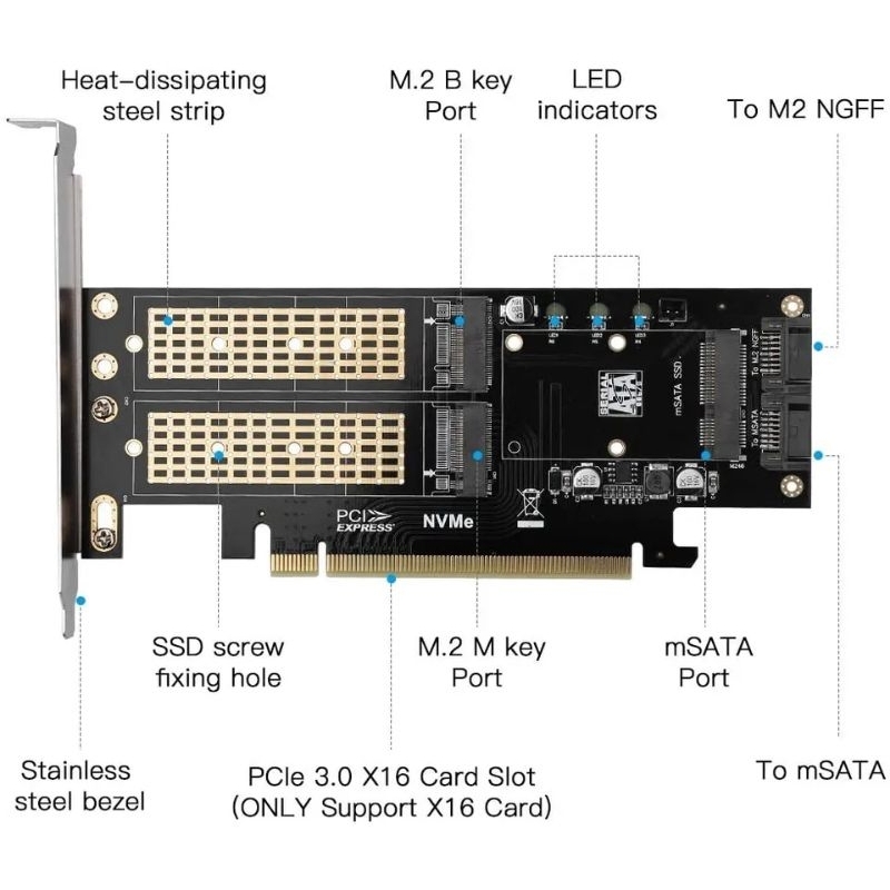 Jual Konverter Converter / Adapter Card SSD Msata / M2 M.2 Sata NGFF ...